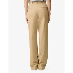 Claudie Pierlot Straight Full-length Cotton Trousers
