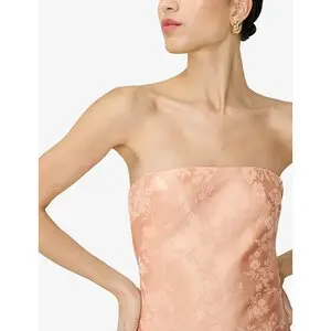 OMNES Amdra Strapless Jacquard Satin Maxi Dress