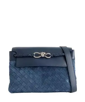 Bottega Veneta Andiamo Suede Messenger Bag - Neptune-vintage Silv