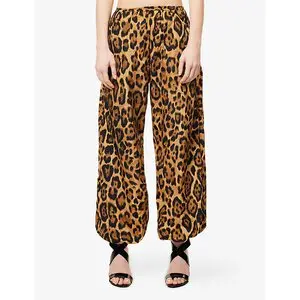 Alaïa Leopard-print Balloon Nylon Trousers - Noir/caramel