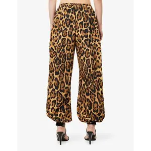Alaïa Leopard-print Balloon Nylon Trousers - Noir/caramel