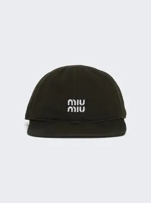 Miu Miu Denim Baseball Cap Green