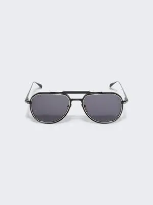JACQUES MARIE MAGE Commander Aviator Sunglasses - Grey