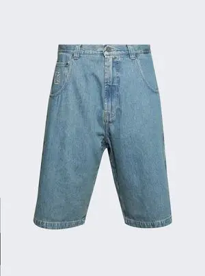 Vetements Biker Denim Shorts - Blue