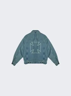 Vetements Biker Crosses Zip Denim Jacket