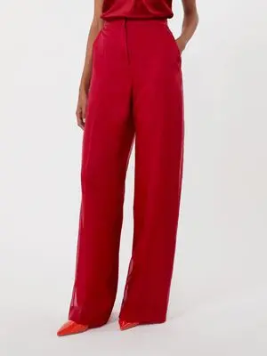 Max Mara Silk Organza Trousers - Geranium