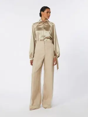 Max Mara Silk Satin Shirt - Sand