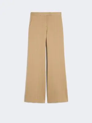 Max Mara Pinstriped Jacquard Jersey Trousers - Desert