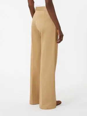 Max Mara Pinstriped Jacquard Jersey Trousers - Desert