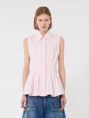 Max Mara Sleeveless Cotton Canvas Shirt