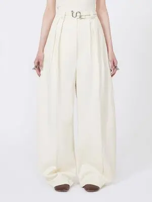 Max Mara Oversized Gabardine Trousers - Vanilla
