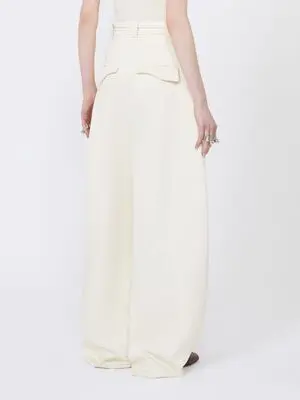 Max Mara Oversized Gabardine Trousers - Vanilla