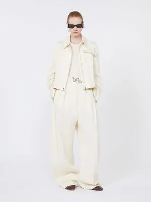 Max Mara Oversized Gabardine Trousers - Vanilla