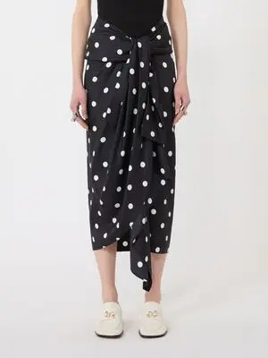 Max Mara Silk Twill Knot Skirt