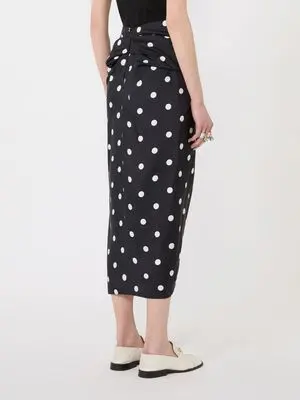 Max Mara Silk Twill Knot Skirt