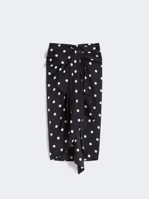 Max Mara Silk Twill Knot Skirt