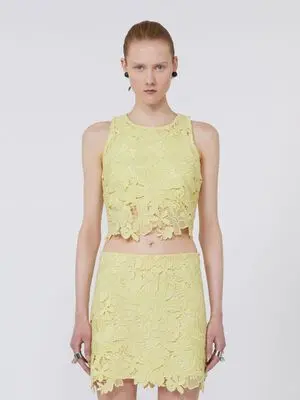 Max Mara Macramé Top - Lemon