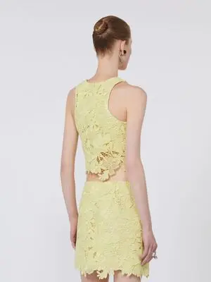 Max Mara Macramé Top - Lemon