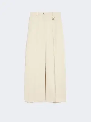 Max Mara Oversized Gabardine Trousers - Vanilla