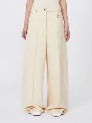 Max Mara Oversized Gabardine Trousers - Vanilla