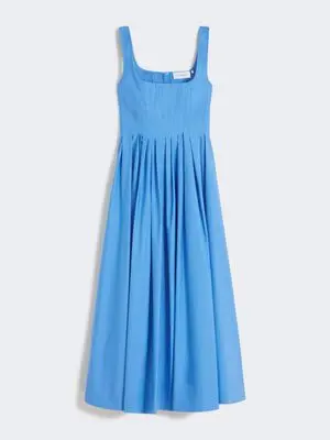 Max Mara Long Sleeveless Pure Cotton Dress - Avio