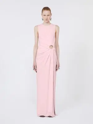 Max Mara Sleeveless Draped Jersey Dress - Pink