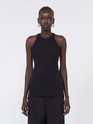 Max Mara Cotton And Silk Ribbed Vest Top