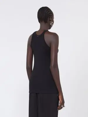 Max Mara Cotton And Silk Ribbed Vest Top