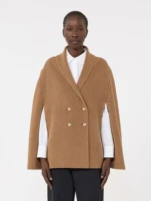 Max Mara Double-breasted Wool Cape - Camel
