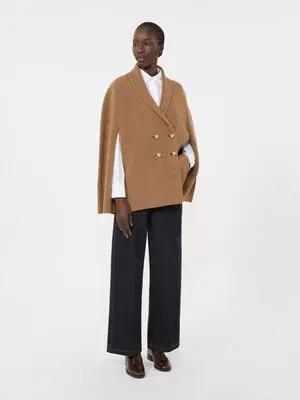 Max Mara Double-breasted Wool Cape - Camel