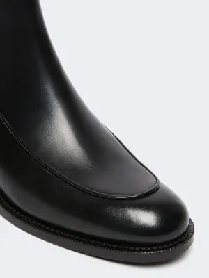 Max Mara Leather Chelsea Ankle Boots - Black