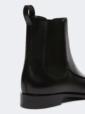 Max Mara Leather Chelsea Ankle Boots - Black