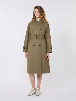 Max Mara Reversible Gabardine Trench Coat - Mud