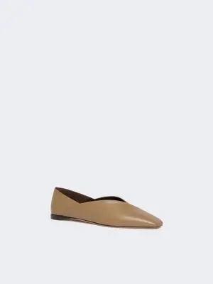 Max Mara Nappa Leather Ballerinas - Mud