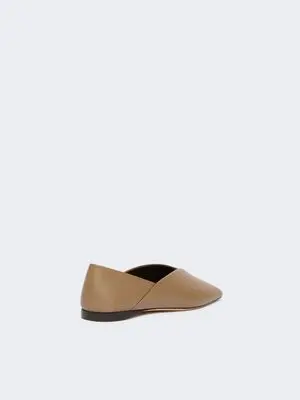 Max Mara Nappa Leather Ballerinas - Mud