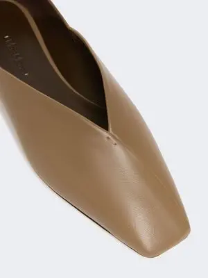 Max Mara Nappa Leather Ballerinas - Mud