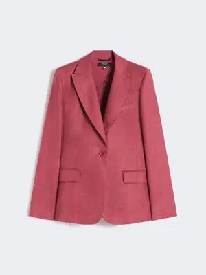 Max Mara Linen Canvas Single-breasted Blazer - Cherry