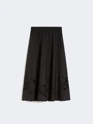 Max Mara Cotton-poplin Midi Skirt - Black