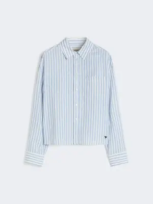 Max Mara Linen Canvas Boxy Shirt - Light Blue