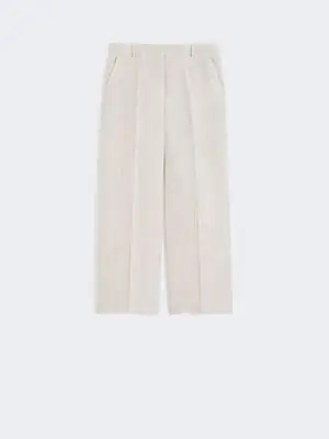 Max Mara Wide-leg Linen Canvas Trousers - Ecru