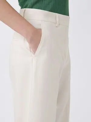 Max Mara Cotton And Linen Canvas Trousers - Ecru
