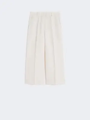 Max Mara Cotton And Linen Canvas Trousers - Ecru