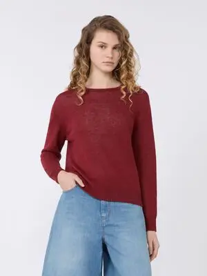 Max Mara Linen Yarn Jumper - Cherry