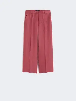 Max Mara Wide-leg Linen Canvas Trousers - Cherry