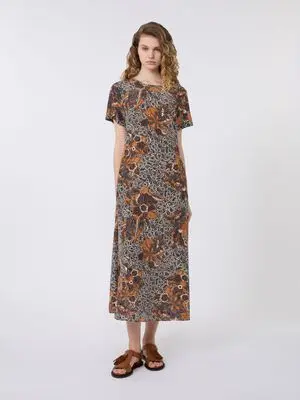 Max Mara Printed Silk Crêpe De Chine Maxi Dress