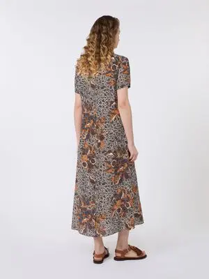 Max Mara Printed Silk Crêpe De Chine Maxi Dress