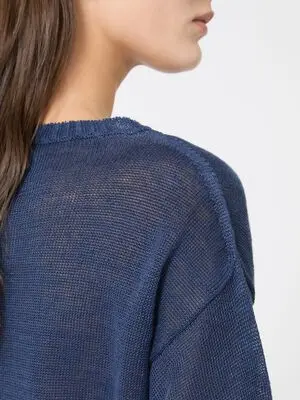 Max Mara Linen Yarn Jumper - Navy