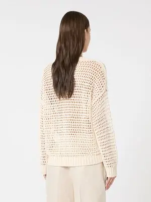 Max Mara Linen And Cotton Yarn Mesh Jumper - Ecru