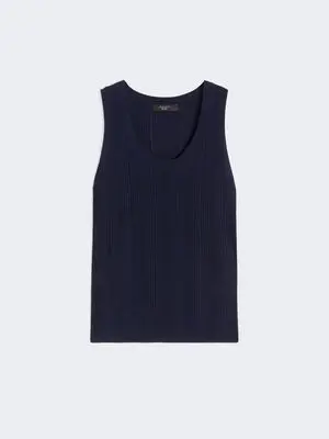 Max Mara Sleeveless Viscose Jumper - Navy