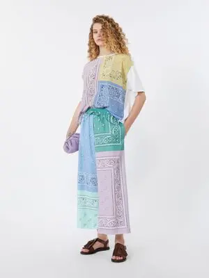 Max Mara Printed Silk And Stretch Cotton T-shirt - Multicolour